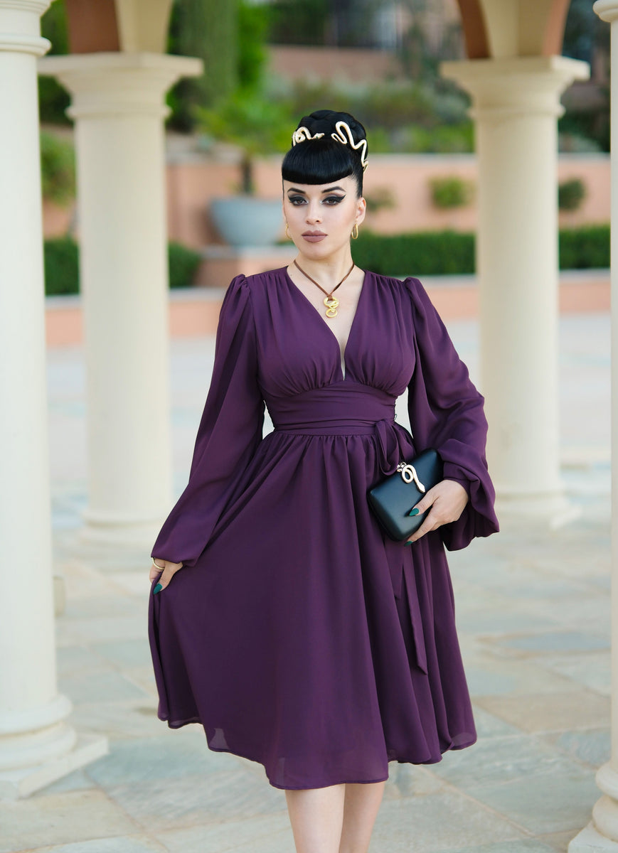 Zelda Dress (Plum XS) YARD SALE – Vintage Vandalizm